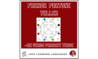 French ER VERBS - PRESENT TENSE fortune tellers for conjugation ...