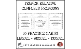 French: Relative Composed Pronouns - Practice Cards by Teach Simple