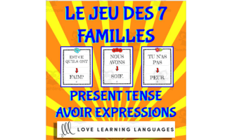 French: The Game of 7 Families | Perfect Tense Regular RE Verbs by ...