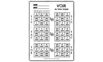 French: Vouloir Futur Simple Tic Tac Toe Game by Teach Simple