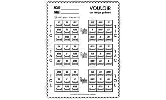French: SAVOIR Present Tense Tic Tac Toe Game by Teach Simple