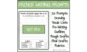 French Writing Prompts For Beginners - SET 4 - Twenty Writing Lessons ...