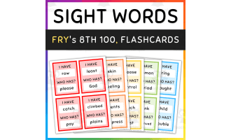Fry Sight Words, I Have Who Has Game, Flash Cards, 1-100, [SET 2] by ...