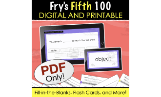 Fry's Fourth 100 Sight Words - Digital and Printable Fill-in-the-Blanks ...
