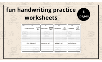 handwriting words tracing practice - by Teach Simple