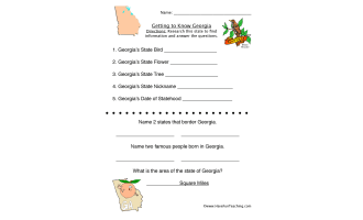 Georgia Word Search Worksheet by Teach Simple