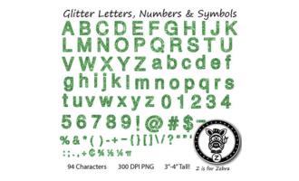 Glitter Letters, Numbers & Symbols - Purple Glitter by Teach Simple