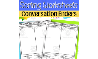 Good and Bad Conversation Starters Cut-And-Paste Worksheets by Teach Simple