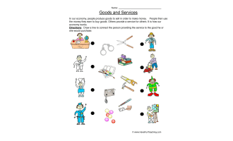 Good and Services Worksheet by Teach Simple