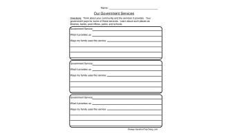 Government Services Worksheet - Local Establishments by Teach Simple