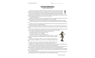 Duncan's Great Success - Reading Comprehension Worksheet by Teach Simple