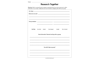 Group Research Writing Project Worksheet by Teach Simple