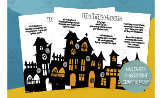 Halloween Handprint Art, DIY Ghost Craft, Homeschool Activity by Teach ...