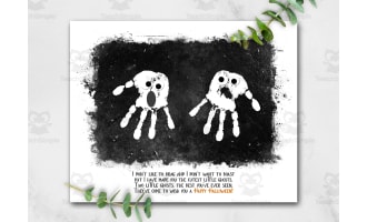 Halloween Handprint Art, DIY Ghost Craft, Homeschool Activity by Teach ...