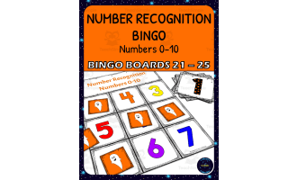 Halloween Number Recognition 6-10 Bingo - Boards 21-25 by Teach Simple