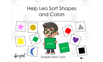 Help Leo Sort Colors - early sorting activity by Teach Simple