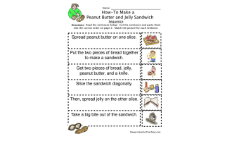 How to Make a Peanut Butter Sandwich | Early Sequencing and Writing ...