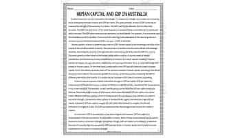 Capital + GDP in Australia Reading Packet by Teach Simple