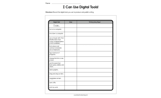 Digital Tools Skills Assessment Worksheet by Teach Simple