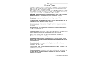 Observing Cloud Types Worksheet by Teach Simple