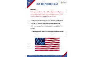 Independence Day Reading Comprehension Worksheet by Teach Simple
