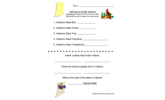 Indiana Word Search Worksheet by Teach Simple
