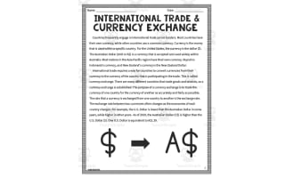 International Trade + Currency Exchange in Europe Reading Packet by ...