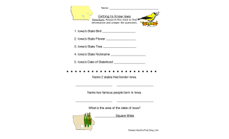 Iowa Word Search Worksheet by Teach Simple