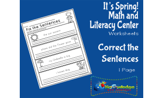 It's Fall! Kindergarten Math & Literacy Center: Correct the Sentences ...
