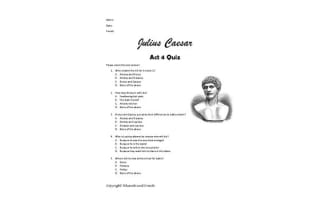 Julius Caesar Vocabulary worksheet and quiz by Teach Simple