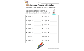 Number Line Jump Backwards and Solve Worksheet by Teach Simple