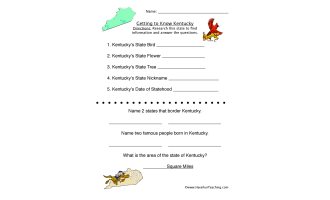 Kentucky Word Search Worksheet by Teach Simple