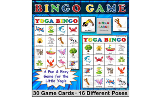 Forest Animals Bingo Game with Both Picture and Kids Yoga Pose Calling ...