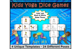 Kids Yoga Dice Game with 24 Different Poses - 24 Poses by Teach Simple
