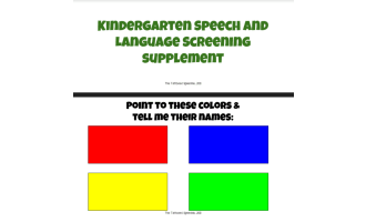 Speech and Language Screener - Grades 1-5 by Teach Simple
