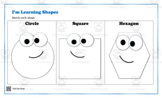 Happy Shapes Worksheet by Teach Simple