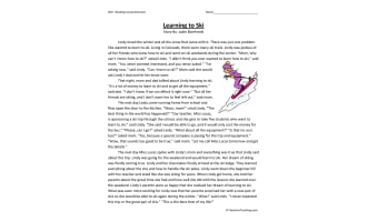 Ski Trip Reading Comprehension Worksheet by Teach Simple
