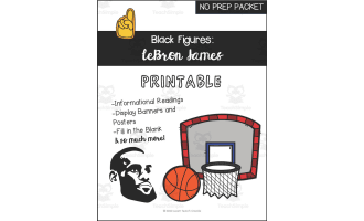 LeBron James No Prep Packet FREEBIE | Black History Printable by Teach ...