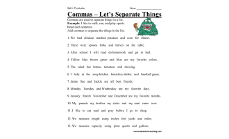 Comma with Quotes Worksheet by Teach Simple