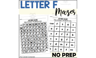 Letter F Cut and Paste Worksheets by Teach Simple