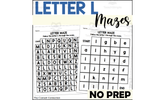 Letter L Cut and Paste Worksheets by Teach Simple