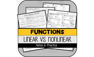 Introduction to Functions with Tables & Graphs NOTES & PRACTICE by ...