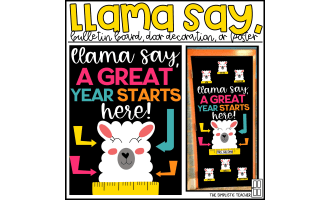 Back to School Bulletin Board Llama Space Themed by Teach Simple