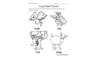 long vowel coloring sheet