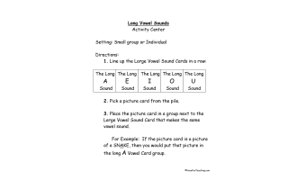 Long Vowel Race Long Vowels Activity by Teach Simple
