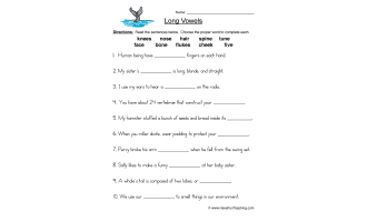 R-Controlled Vowels Fill in the Blanks Worksheet by Teach Simple