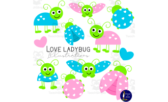 Rainbow Ladybugs Clip Art by Teach Simple