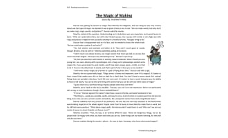 Making Other Magic Reading Comprehension Worksheet by Teach Simple