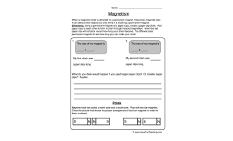 Magnetism Worksheet by Teach Simple