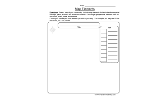 Find the Parts of a Map Worksheet by Teach Simple
